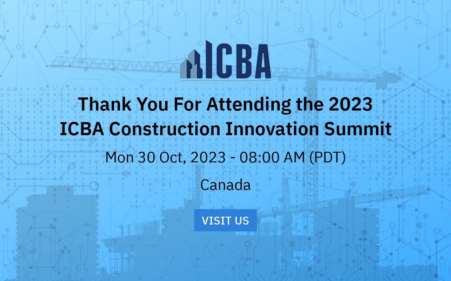 Thank You For Attending the 2023 ICBA Construction Innovation Summit